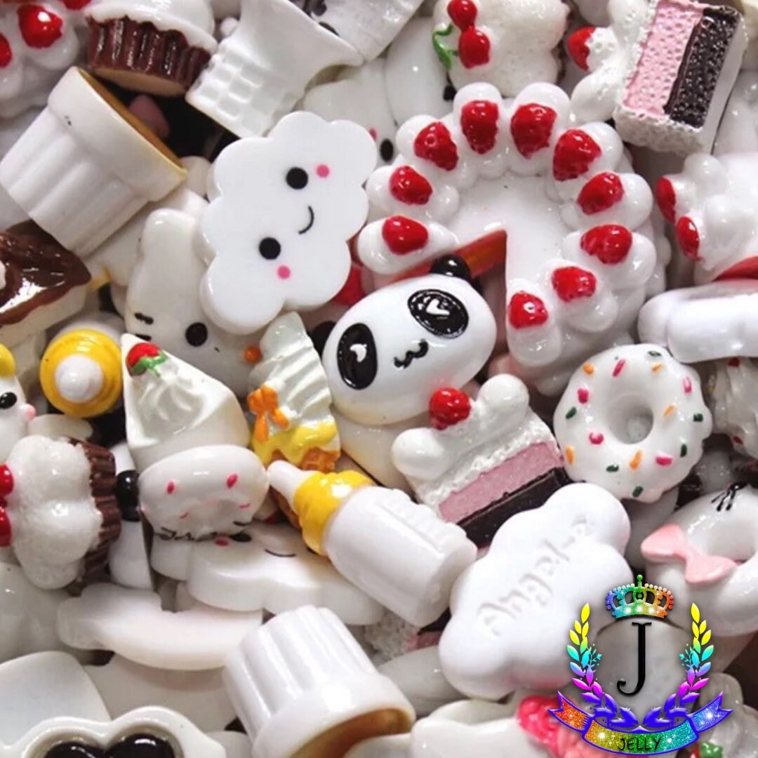 Kawaii White Assortment Random Charms 10 Pcs 3D Nail Art - Etsy