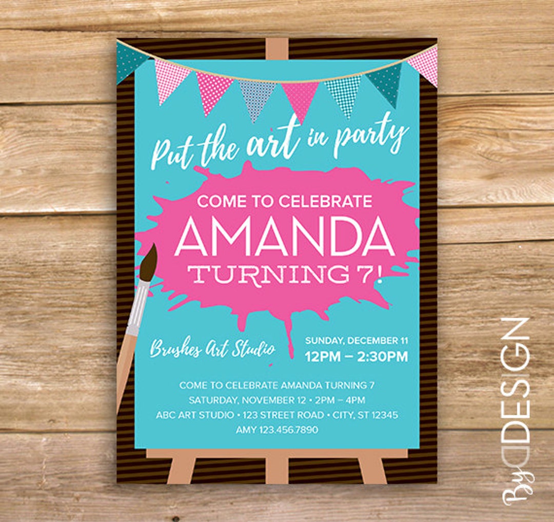 Paint Party Invitation, Art Party Invite, Art and Crafts Party ...
