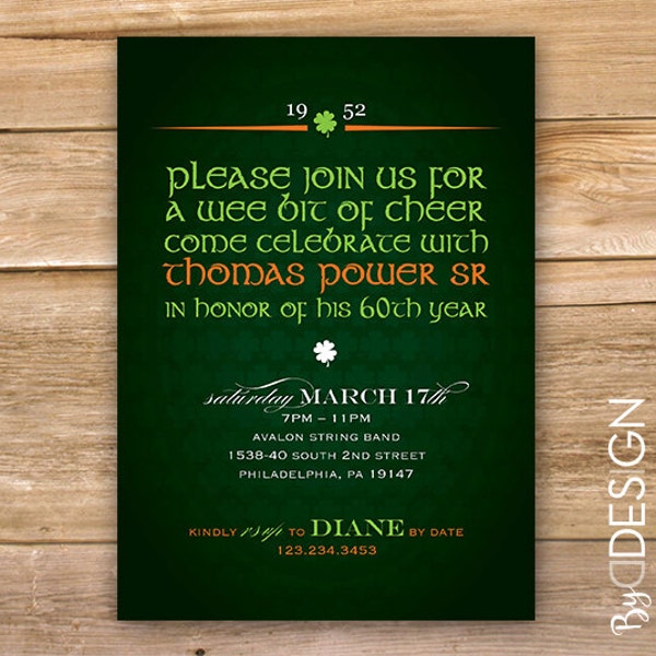 Irish Invitation - Etsy