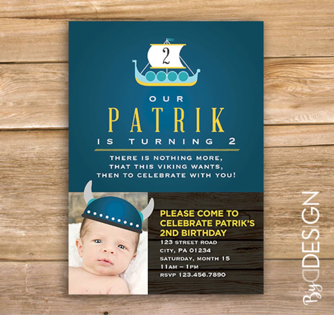 Viking Birthday Party Invite, Vikings Invitation, Barbarian Helmet ...