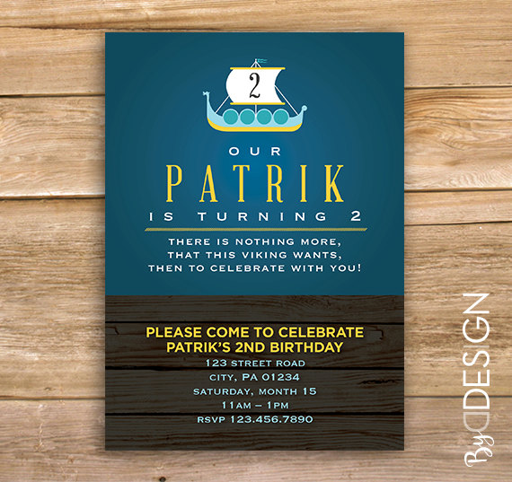 Viking Birthday Party Invite, Vikings Invitation, Barbarian Helmet ...
