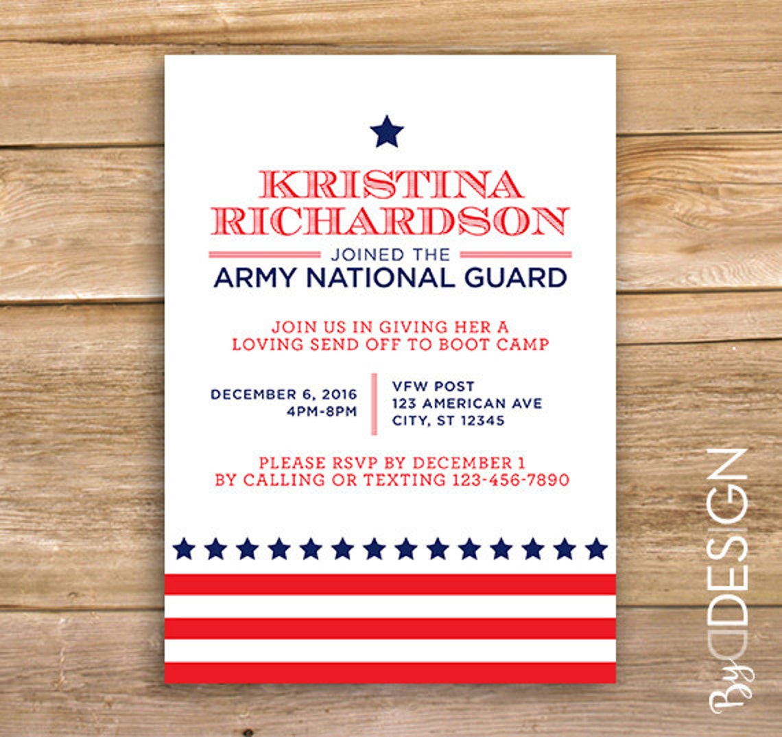 Military Going Away Party Invite, Send off Invitation, Deployment Party ...