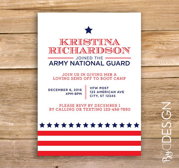 Military Going Away Party Invite, Send off Invitation, Deployment Party ...