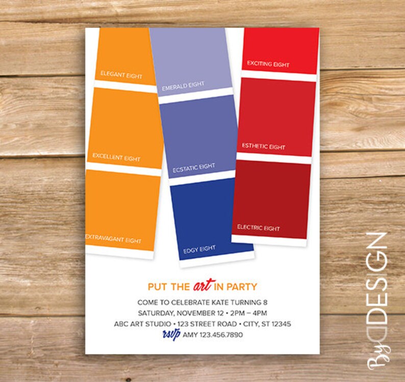Art Party Invite, Creative Birthday Invitation, Paint Party, Art and ...