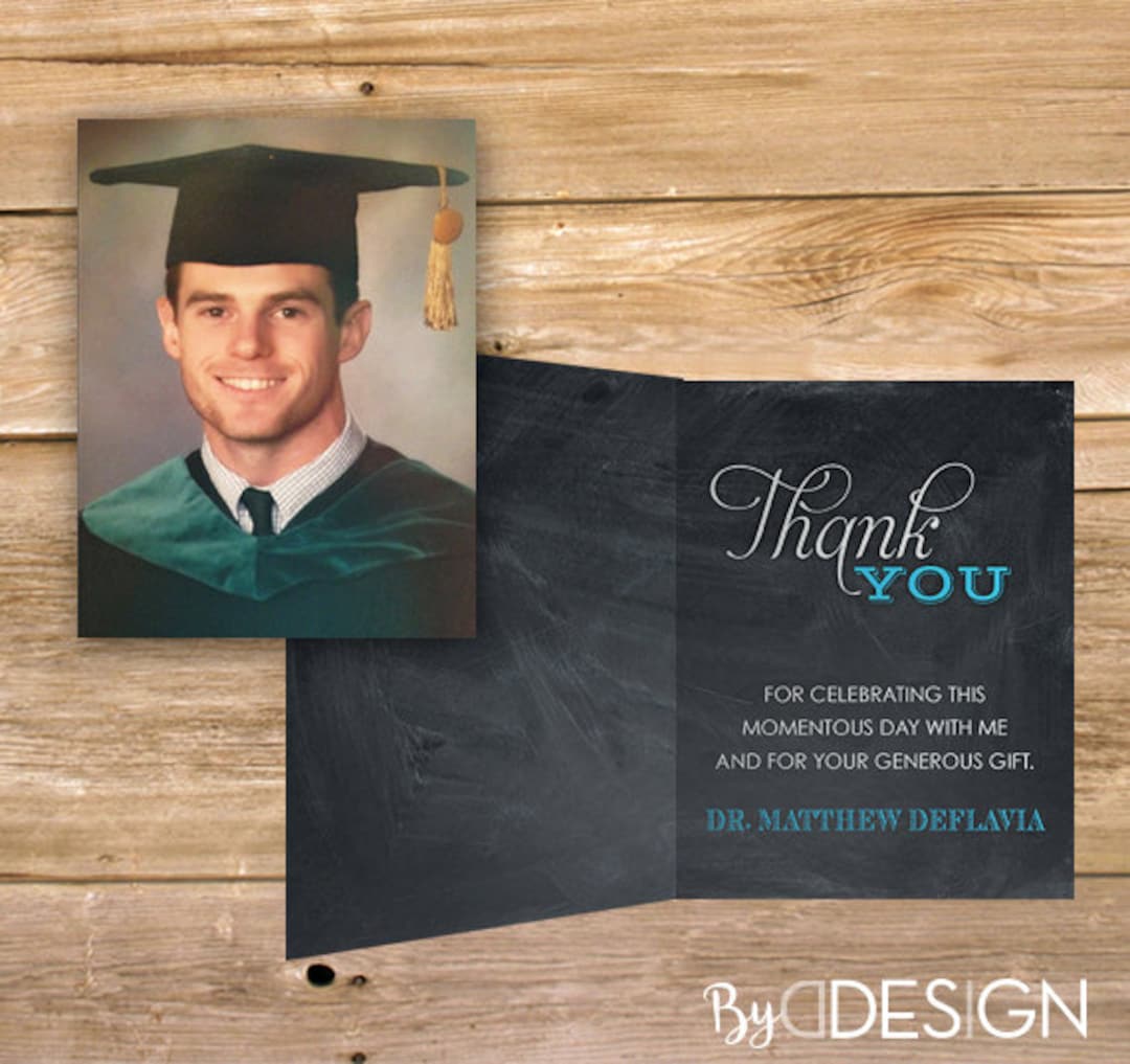Graduation Thank You Card, College, High School, Grade School ...