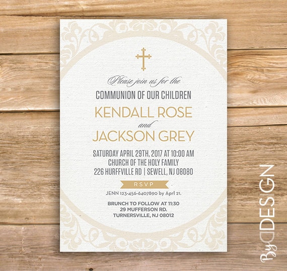 First Holy Communion Invitation, Communion Invite, Baptism Invite ...