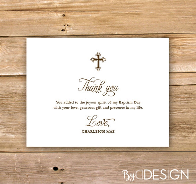 Baptism Thank You, Holy Baptism Thank You, Christening Thank You ...