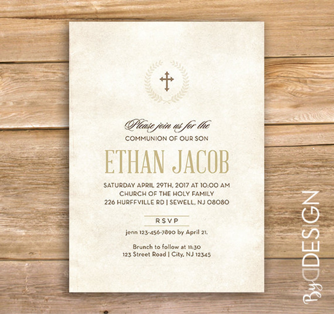 First Holy Communion Invitation, Communion Invite, Baptism Invite ...