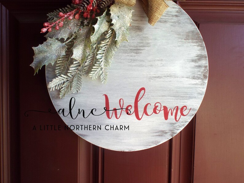 Christmas Welcome Sign Winter Door Hanger Christmas Wooden | Etsy