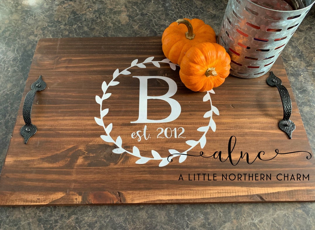 Personalized Wooden Tray, Wooden Coffee Table Tray. Custom Coffee Bar ...