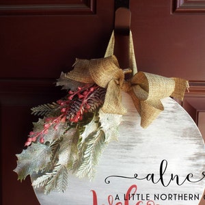 Christmas Welcome Sign, Winter Door Hanger, Christmas Wooden Sign ...