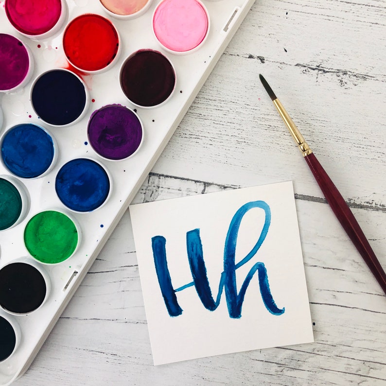 Watercolor Lettering Worksheets Printable Lettering Practice - Etsy