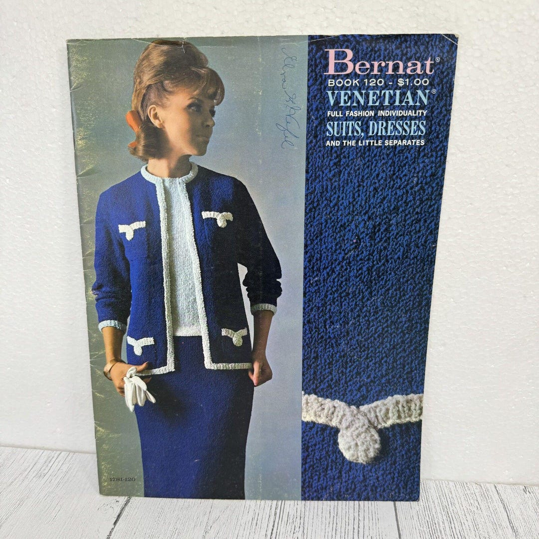 Vintage 1964 Bernat Yarn Knitting Pattern Book #120 Venetian Full ...