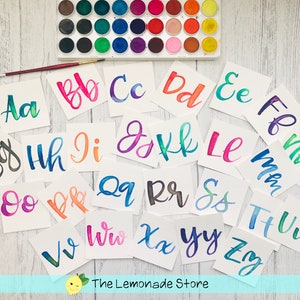 Watercolor Lettering Worksheets Printable Lettering Practice - Etsy