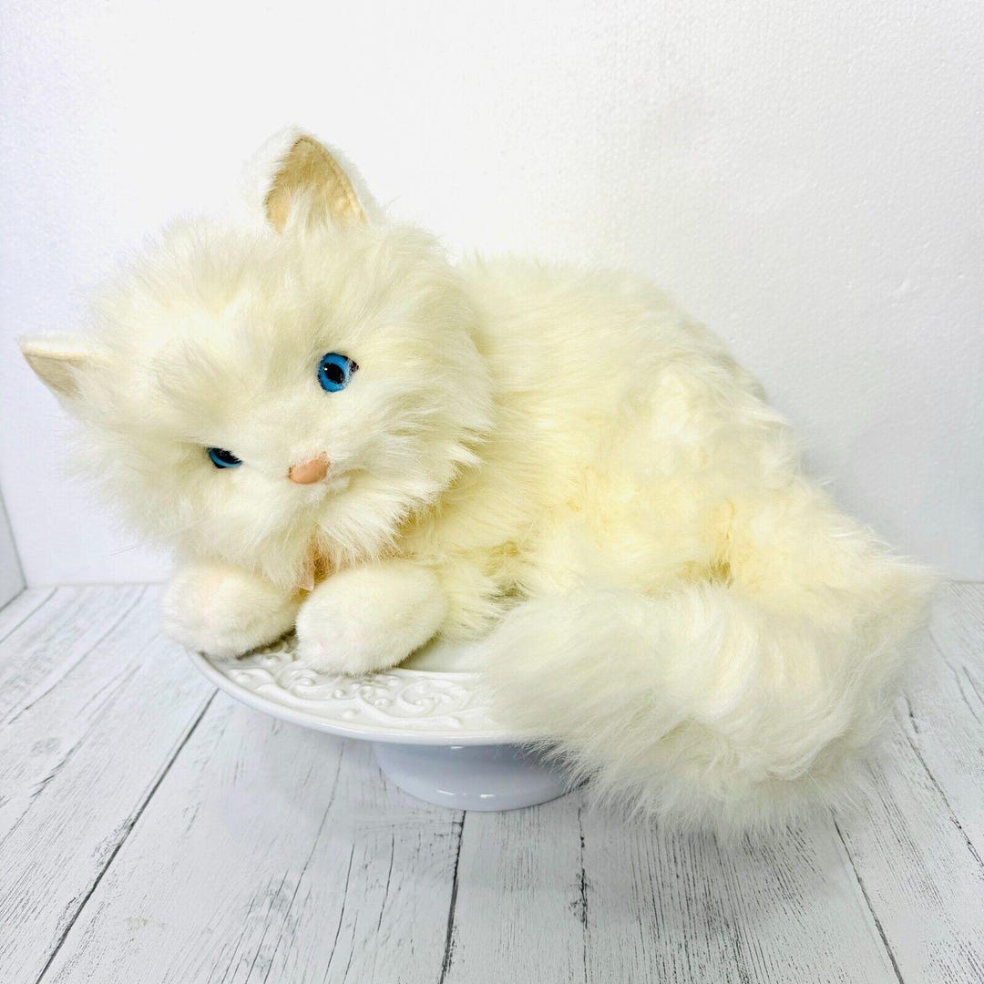 Vintage Joy Toy Persian Cat Plush: White Stuffed Animal - Etsy