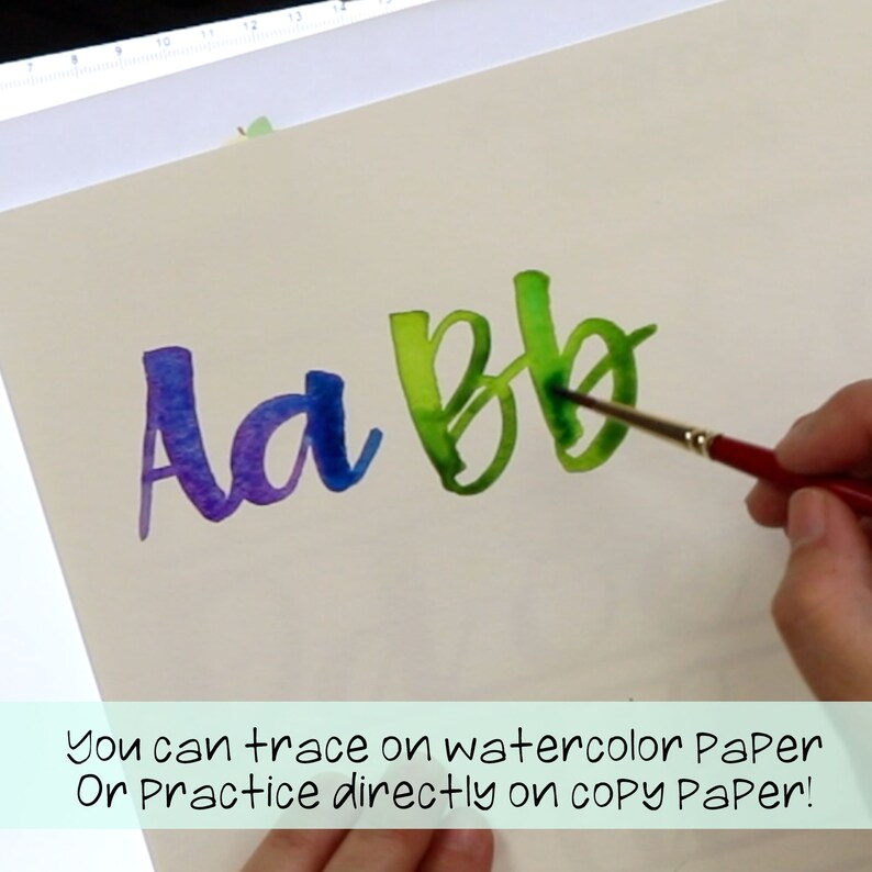 Watercolor Lettering Worksheets Printable Lettering Practice - Etsy