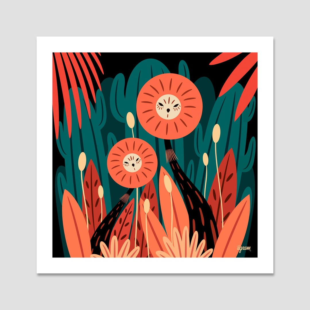 Fantasy Animal Spirit Print, Magical Creature Art, Eco-friendly Wall ...
