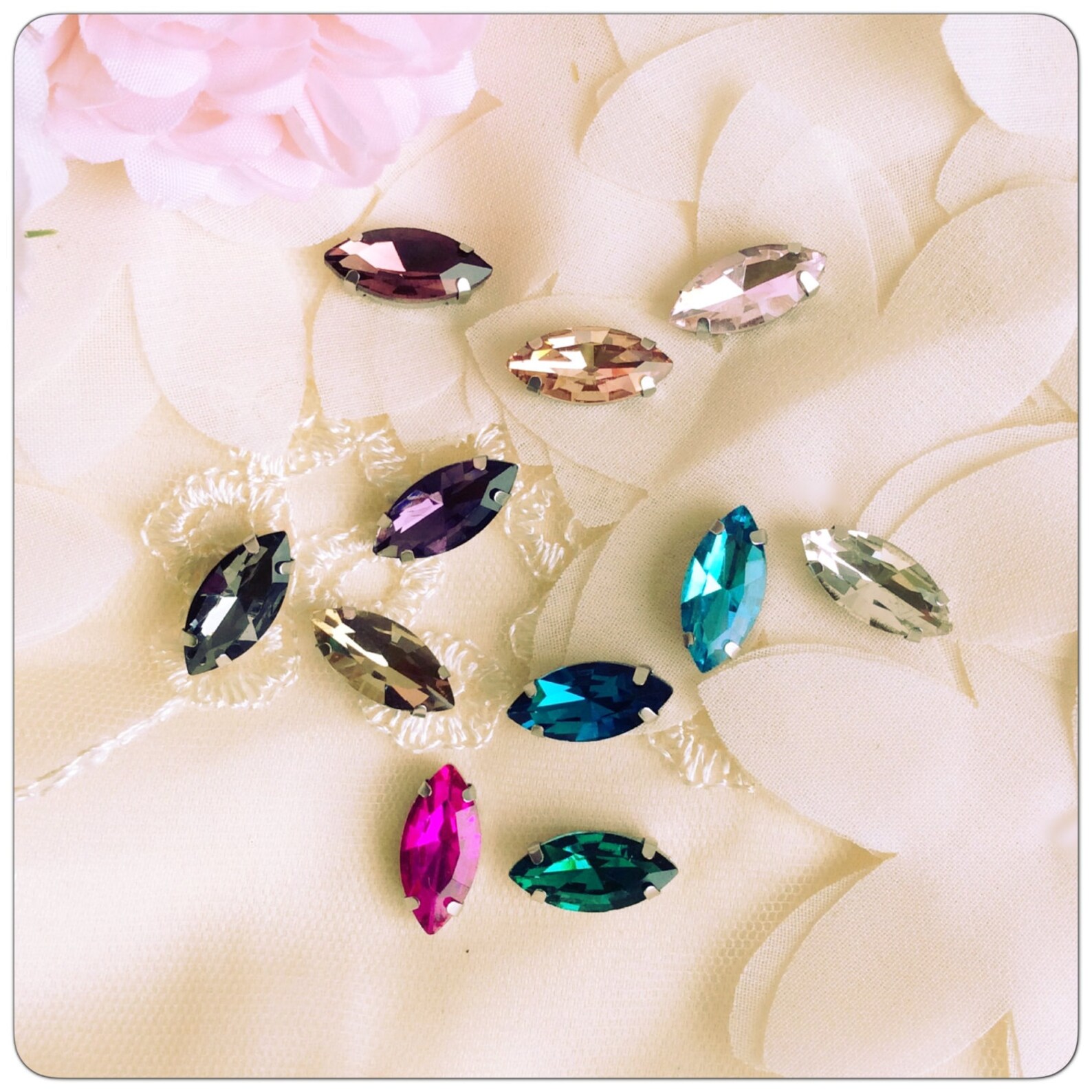 14 Colors 5x10mm Sew on Navette Rhinestone Marquise Rhinestone | Etsy