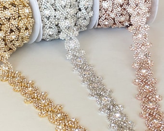 Rhinestone Trim by the Yard - Etsy