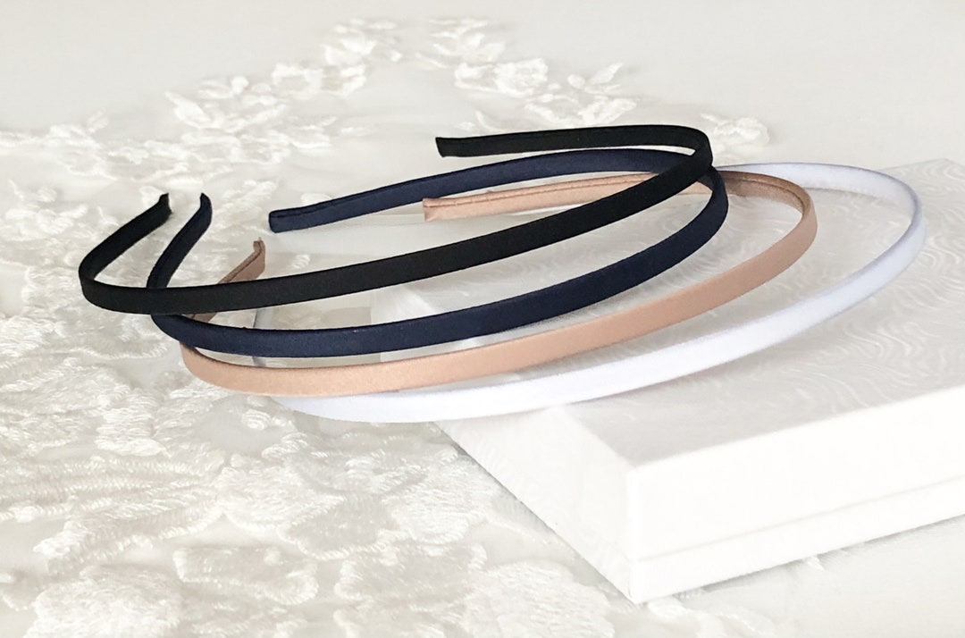 Women Plain Alice Band Headband Satin Fabric Alice Band Hair Band ...