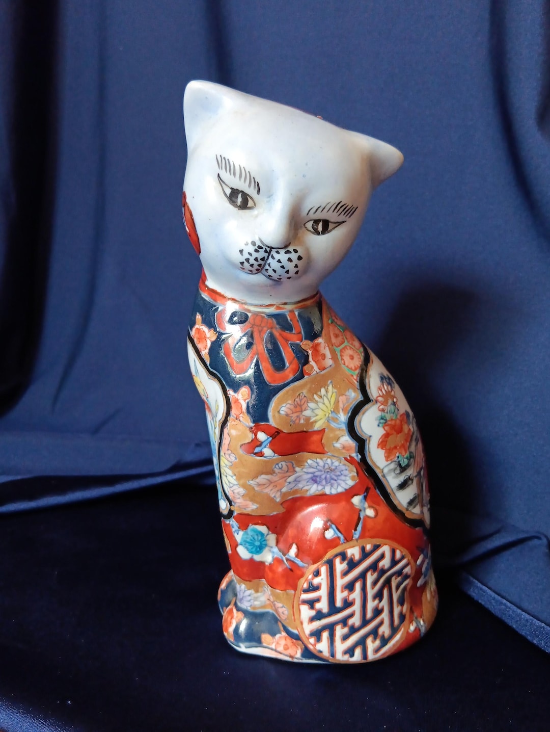 Cat Figurine, Imari Cat, Oriental Cat, Cat Ornament, Collectible Cat ...