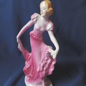 Art Deco Dancing Lady, Art Deco Figurine, Porcelain Lady, Art Deco Lady ...