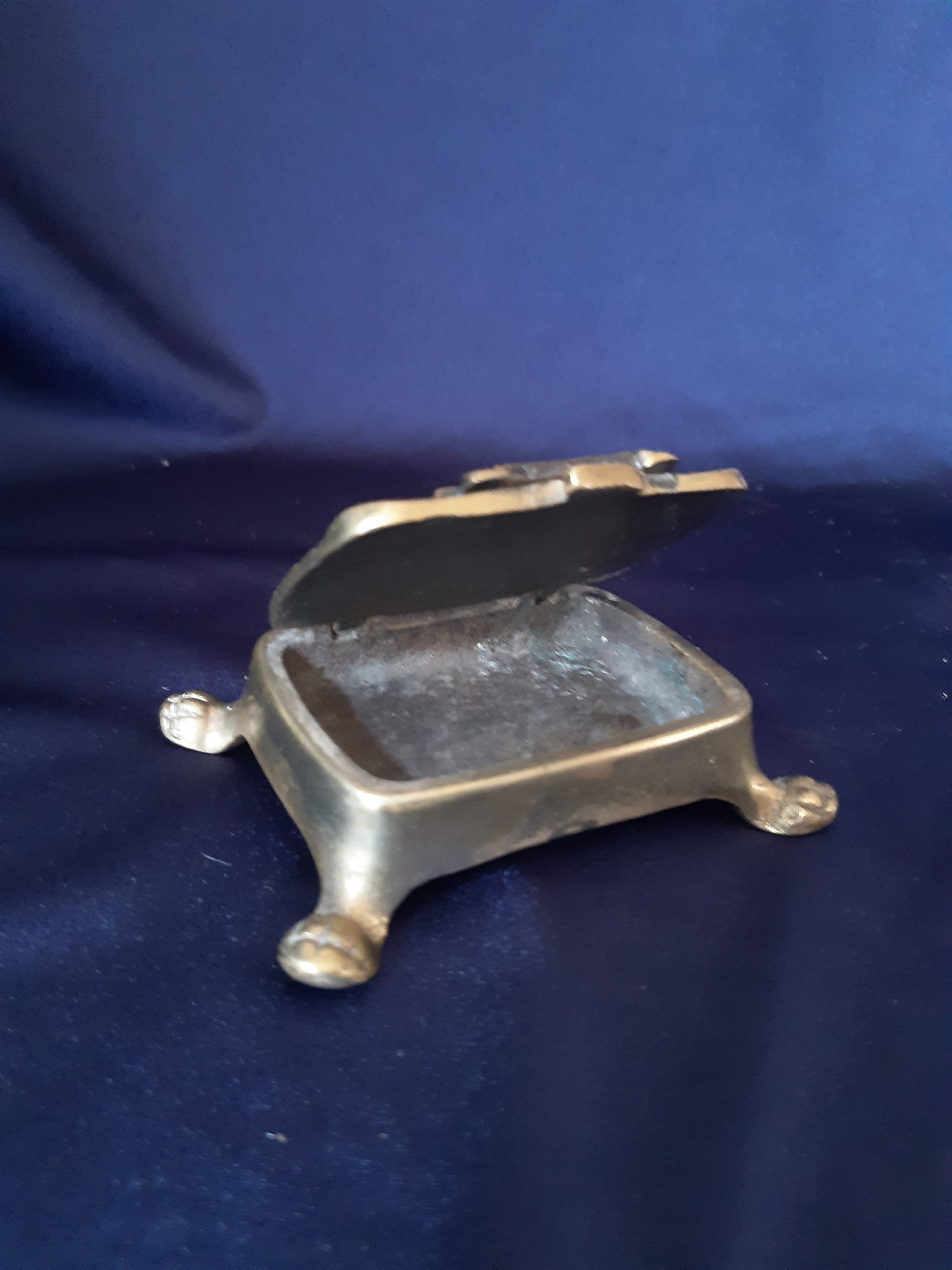 Stamp Box Stamp Holder Brass Stamp Box Desk Accessories - Etsy