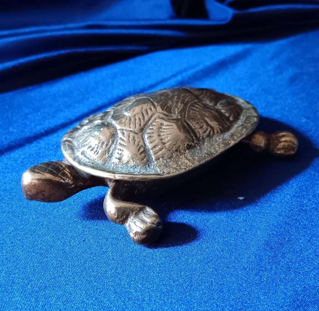 Brass Tortoise, Tortoise Ashtray, Tortoise Trinket, Vintage Brass ...