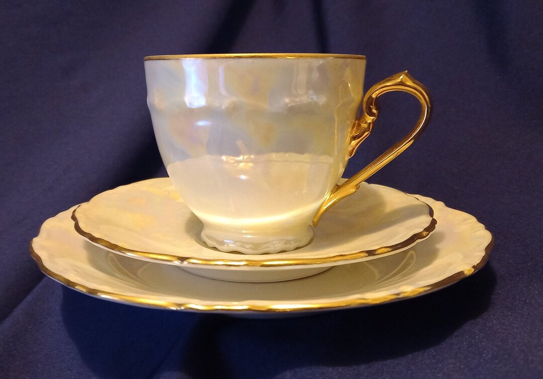 Vintage China Trio, Gebruder Benedikt, Pearl Lustre, Tea Trio, Lustre ...