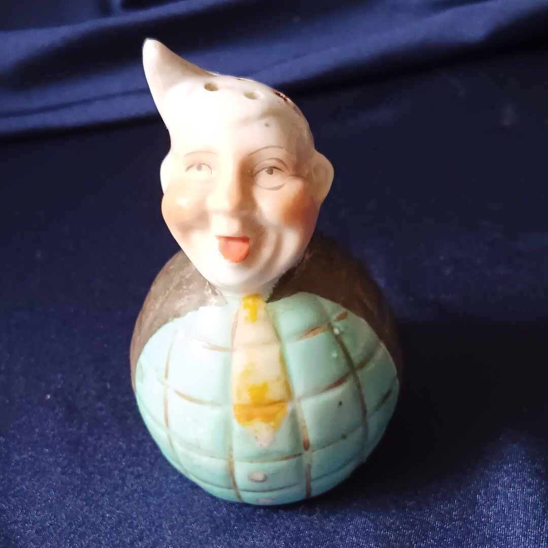 Salt and Pepper Shakers, Antique Pepper Pot, Clown Pepper Pot, Antique ...