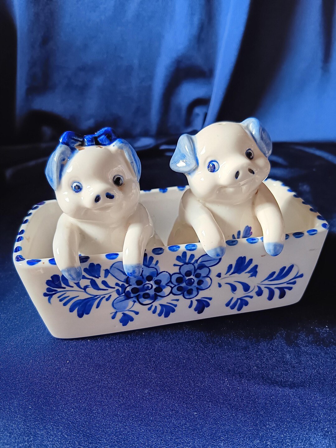 Salt and Pepper Shakers, Cruet Set, Pig Salt and Pepper, Delft Pigs ...
