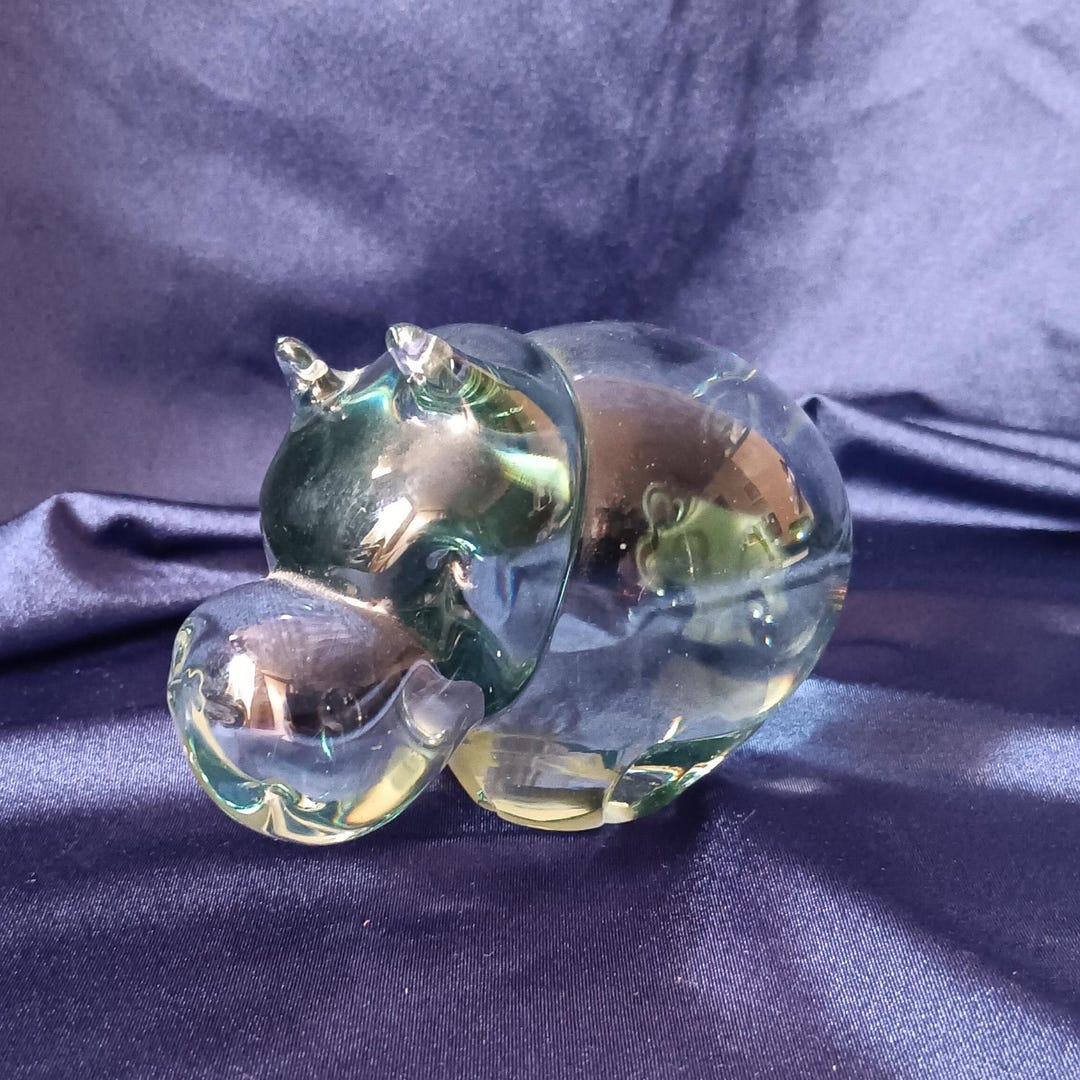 Glass Hippo, Hippo Paperweight, Ngwenya Glass, Clear Glass, Hippo ...