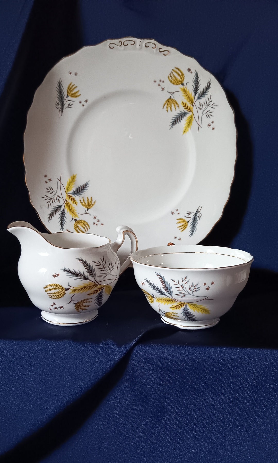 Vintage Tea Set, Colclough Bone China, Colclough Stardust, Milk Jug and ...