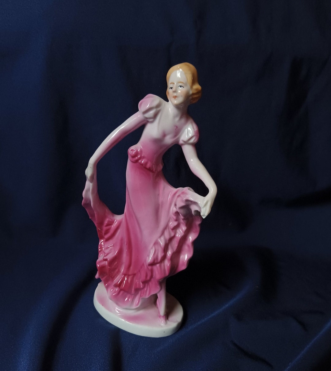 Art Deco Dancing Lady, Art Deco Figurine, Porcelain Lady, Art Deco Lady ...