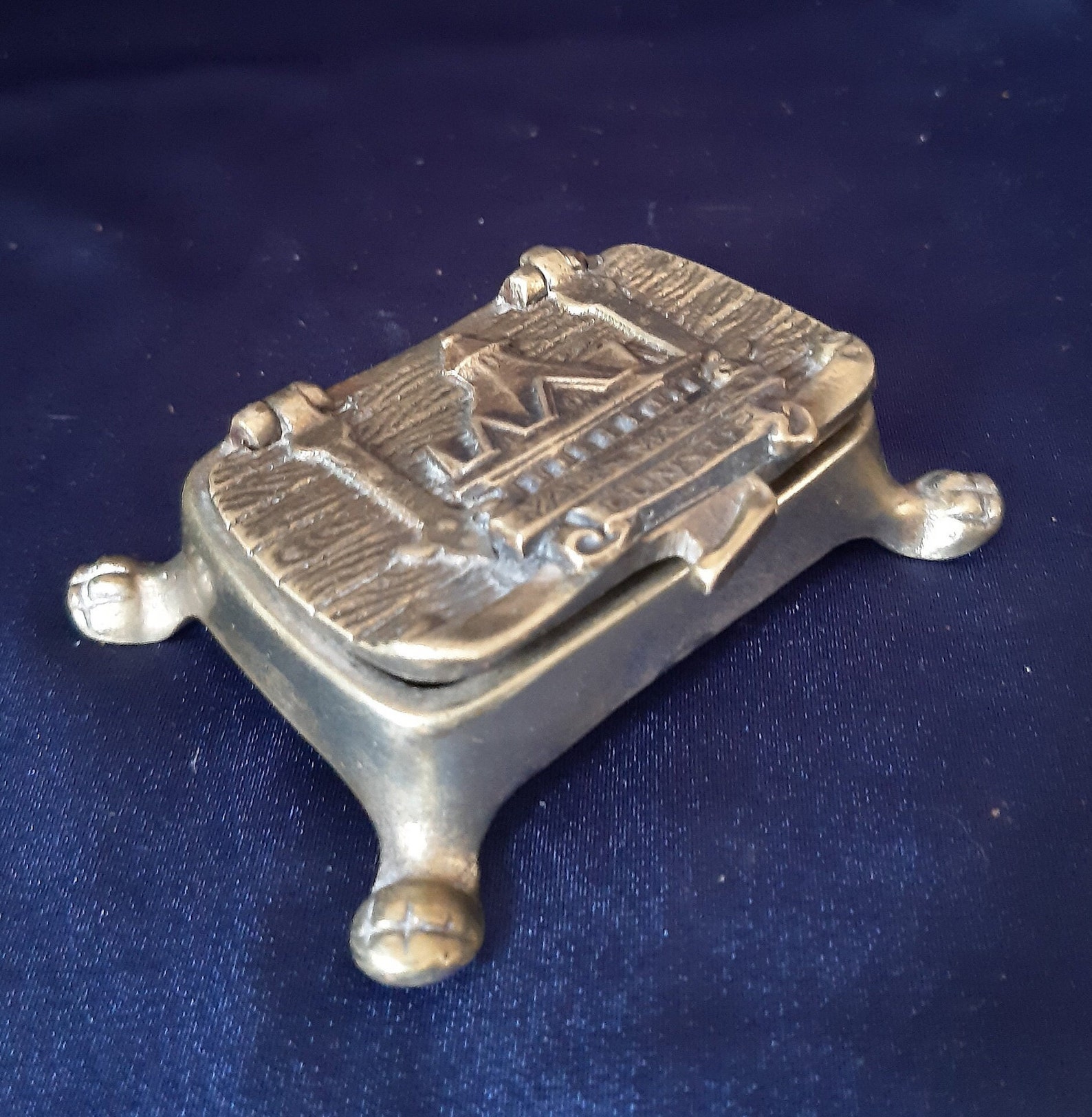Stamp Box Stamp Holder Brass Stamp Box Desk Accessories - Etsy