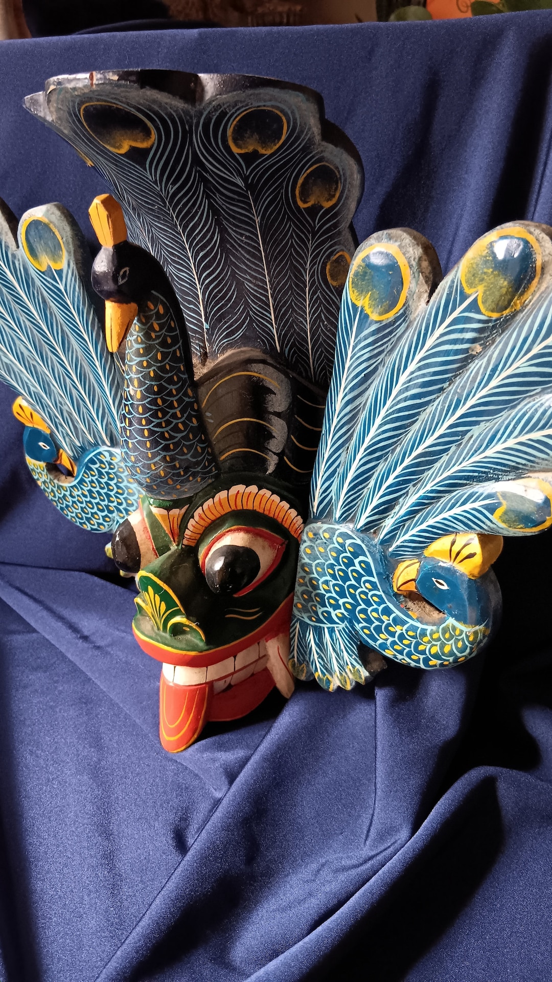 Wall Mask, Mayura Wall Mask, Devil Mask, Peacock, Peacock Wall Mask ...