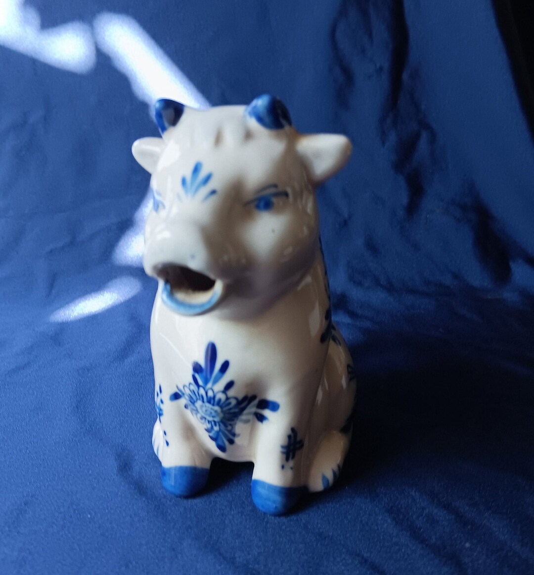 Delft Cow Jug, Blue Delft Deco, Delft Creamer, Cow Creamer, Kitchen ...