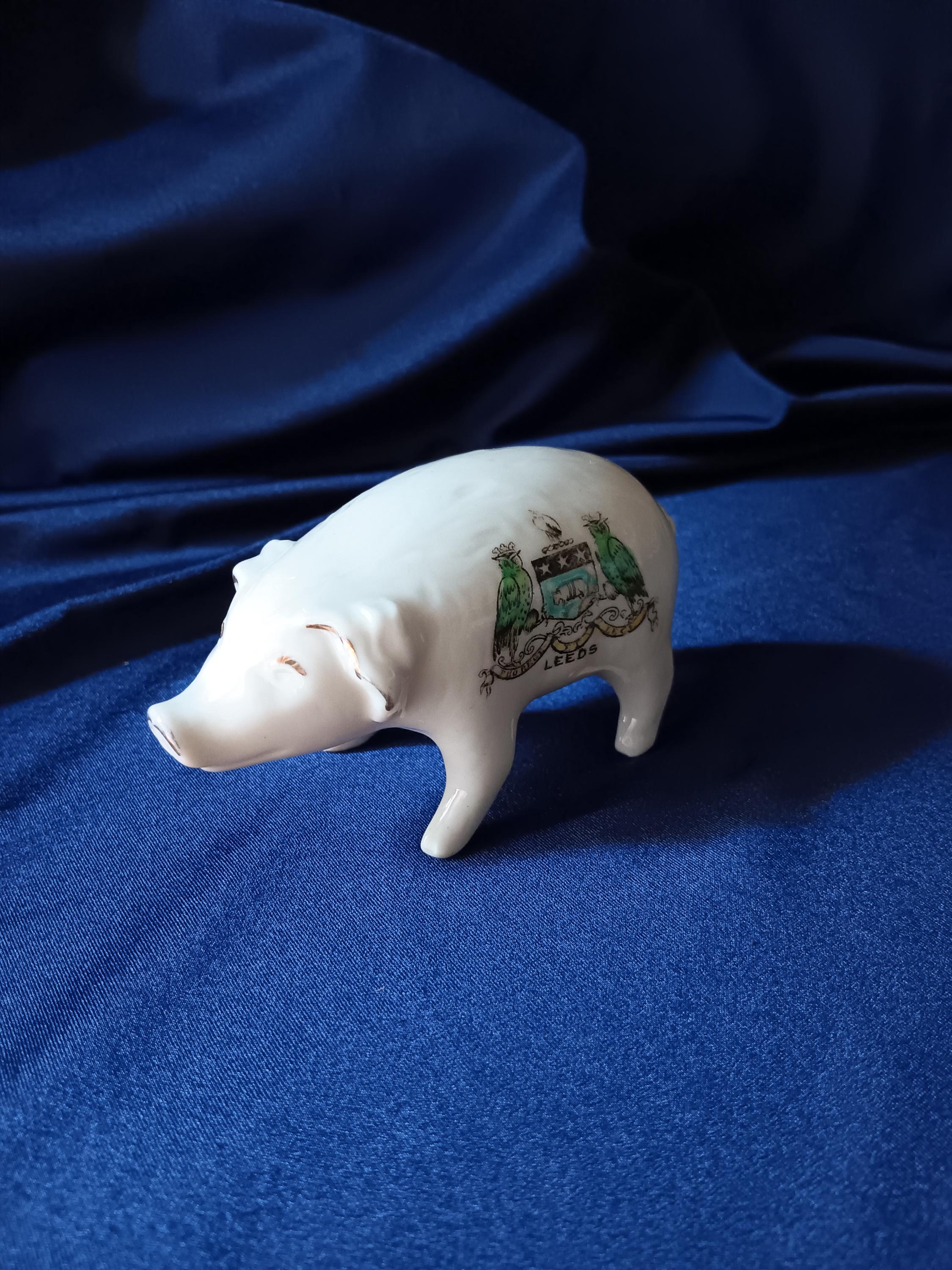 Crested Ware Pig, Pig Figurine, Crested China, Leeds, Yorkshire ...
