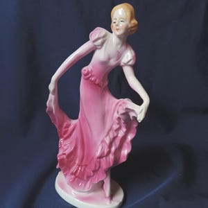 Art Deco Dancing Lady, Art Deco Figurine, Porcelain Lady, Art Deco Lady ...