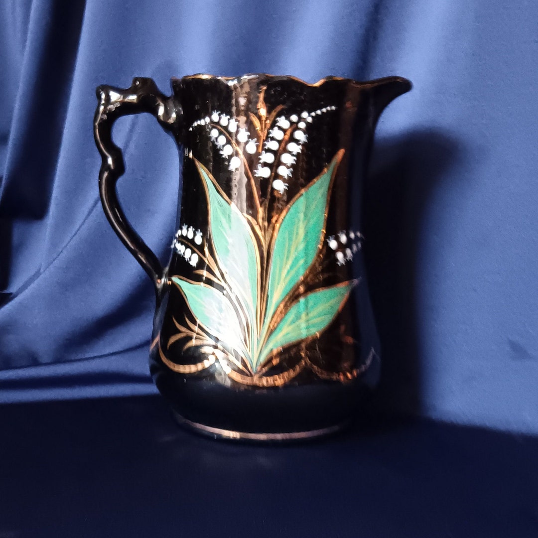 Jackfield Jug, Jackfield Pottery, Antique Jug, Antique Pitcher, Lily of ...