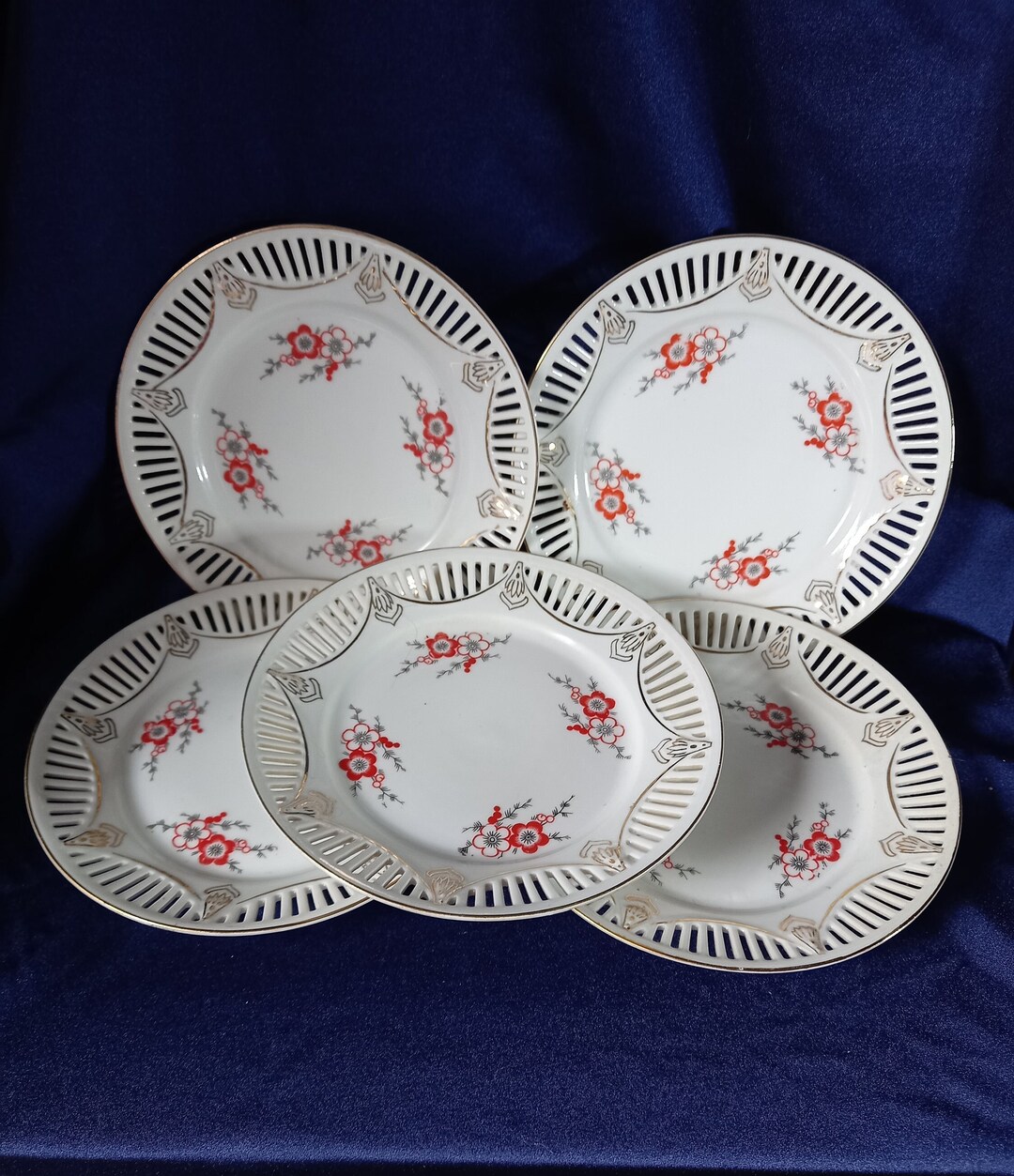 Cherry Blossom, Sakura, Tea Plates, Ribbon Plates, Vintage Tea Plates ...