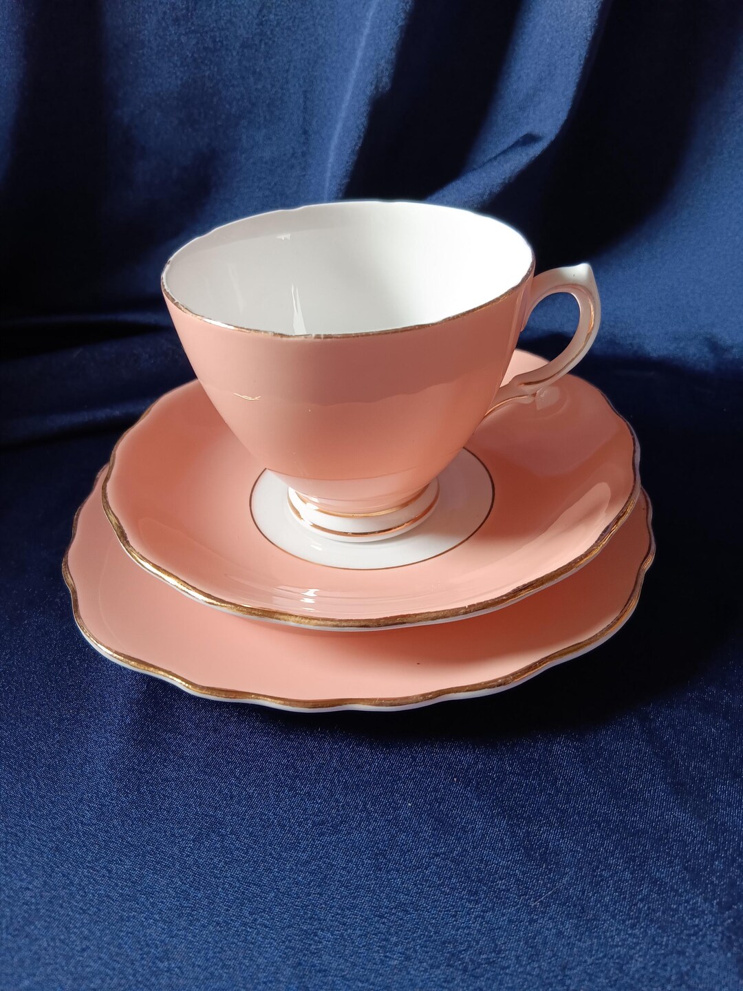 Vintage Trio, Colclough Trio, Tea Trio, Colclough Harlequin, Harlequin ...