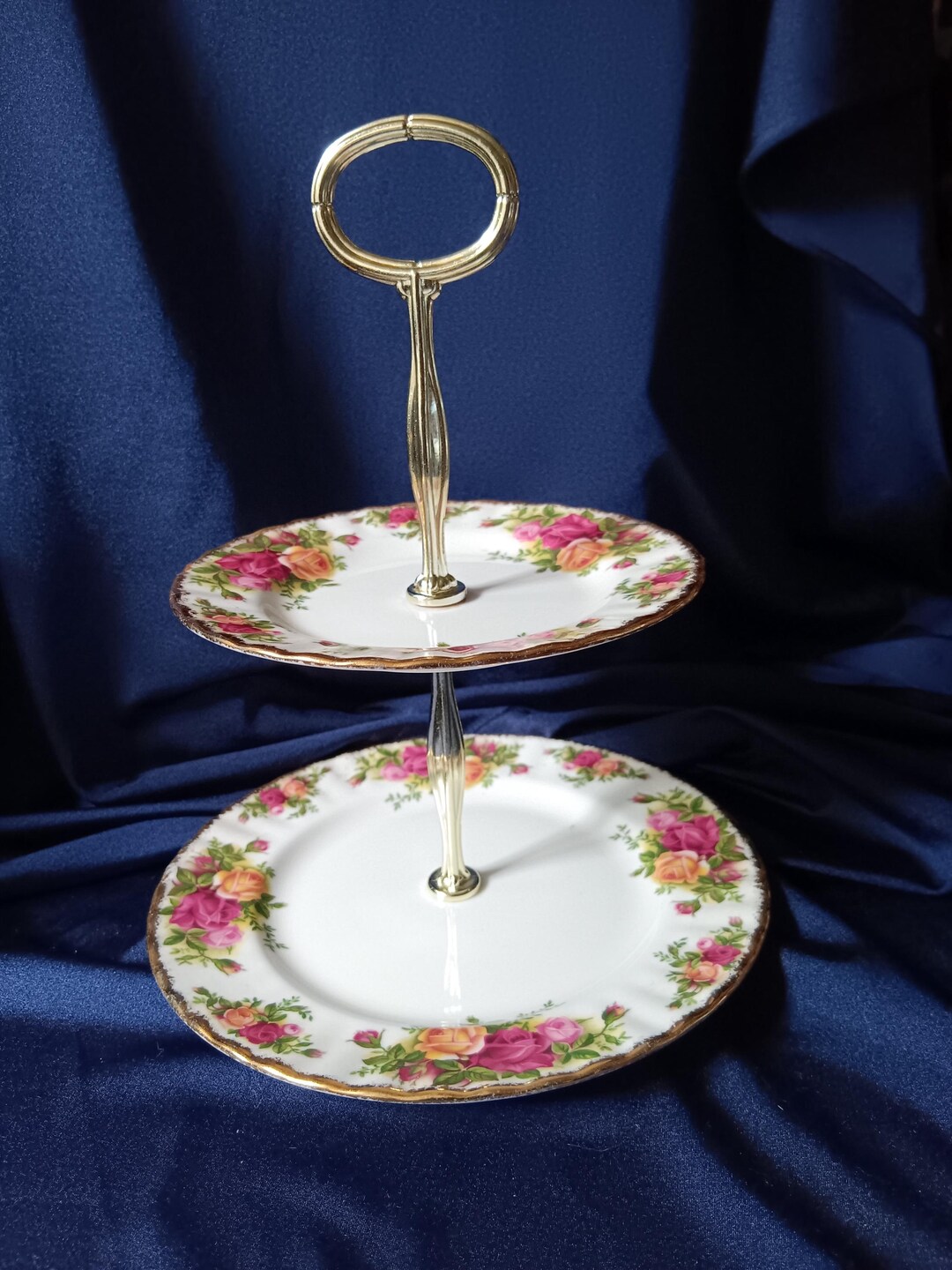 Old Country Roses, Royal Albert, Vintage Cake Stand, Cake Plate, 2-tier ...