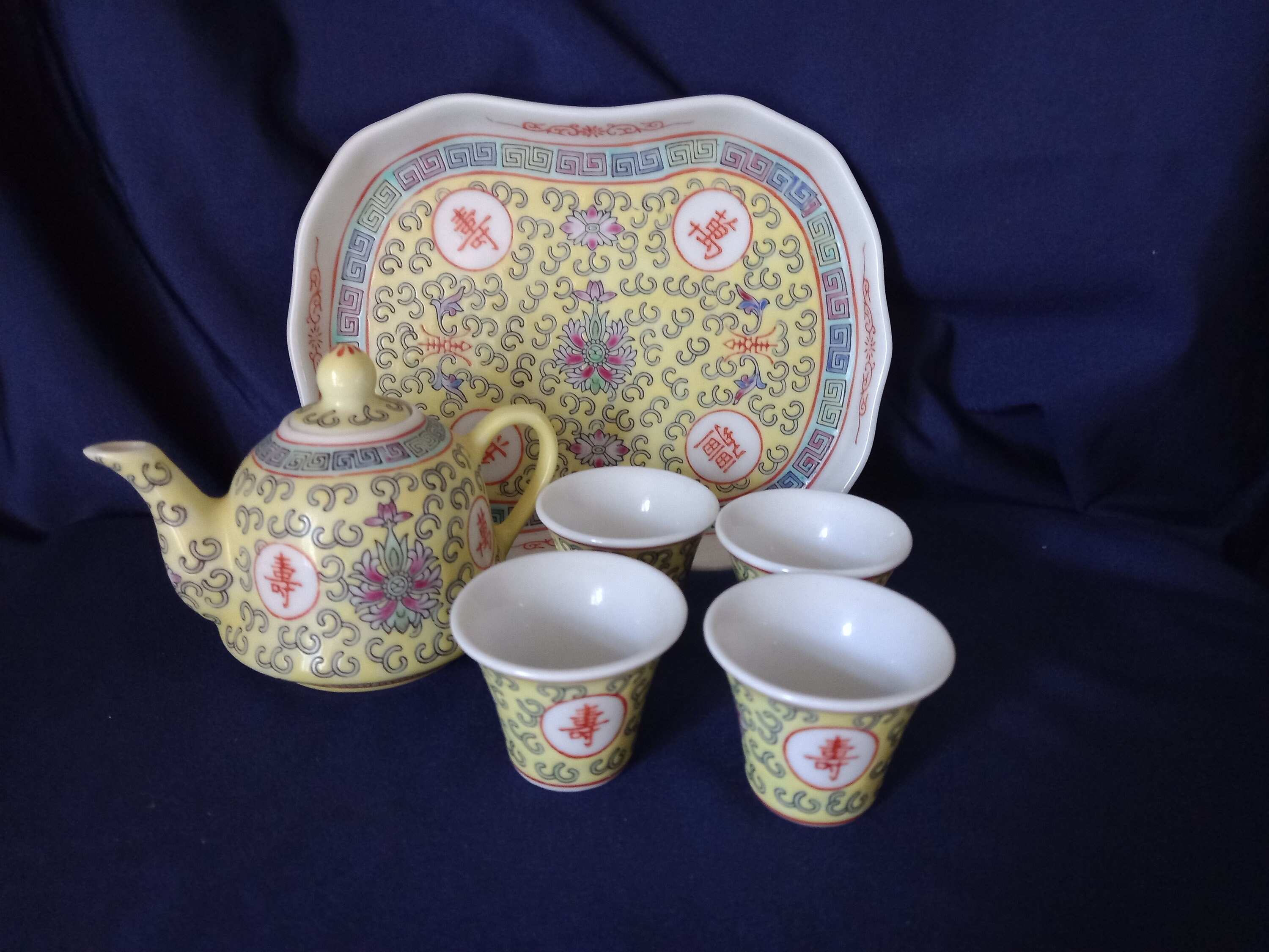 Chinese Tea Set Miniature Tea Set Famille Jaune Chinese Tea | Etsy