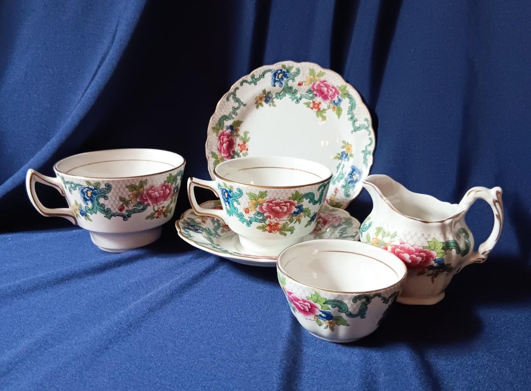 Vintage Tea Set, Bachelor Tea Set, Booths Floradora, Tea for One ...