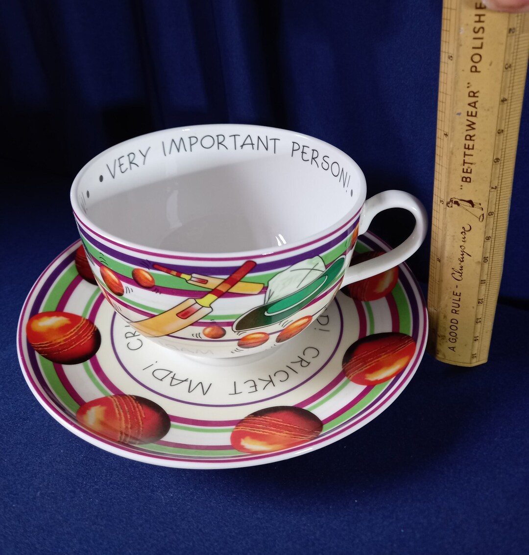 Royal Worcester, Cricket Mad, Breakfast Cup and Saucer, Jumbo Cup ...