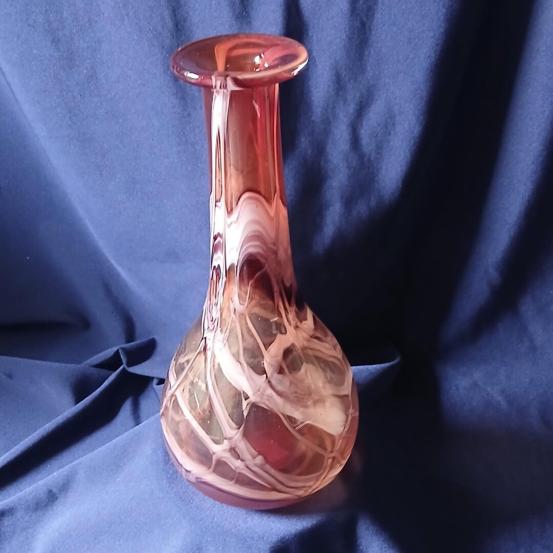 Okra Glass Vase, Richard Golding, Signed Art Glass, Okra Studio Glass ...