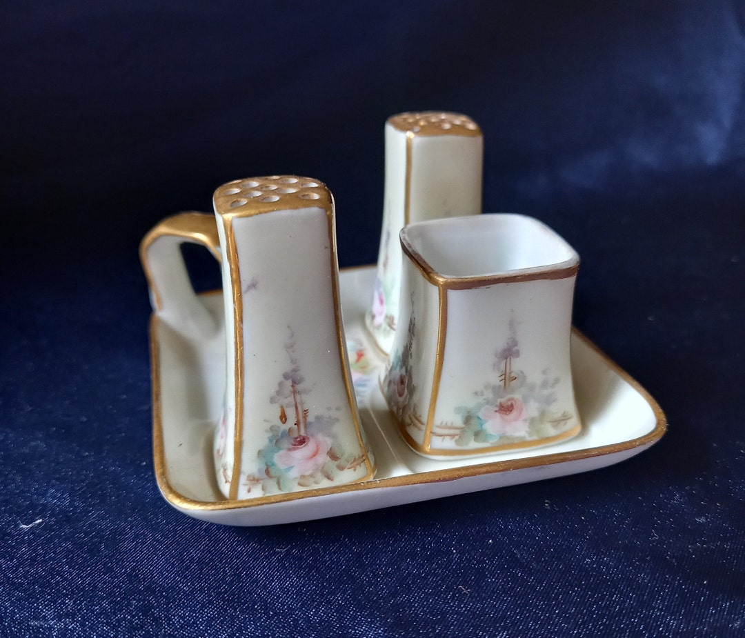 Antique Salt and Pepper, Cruet Set, Condiment Set, Miniature Salt and ...