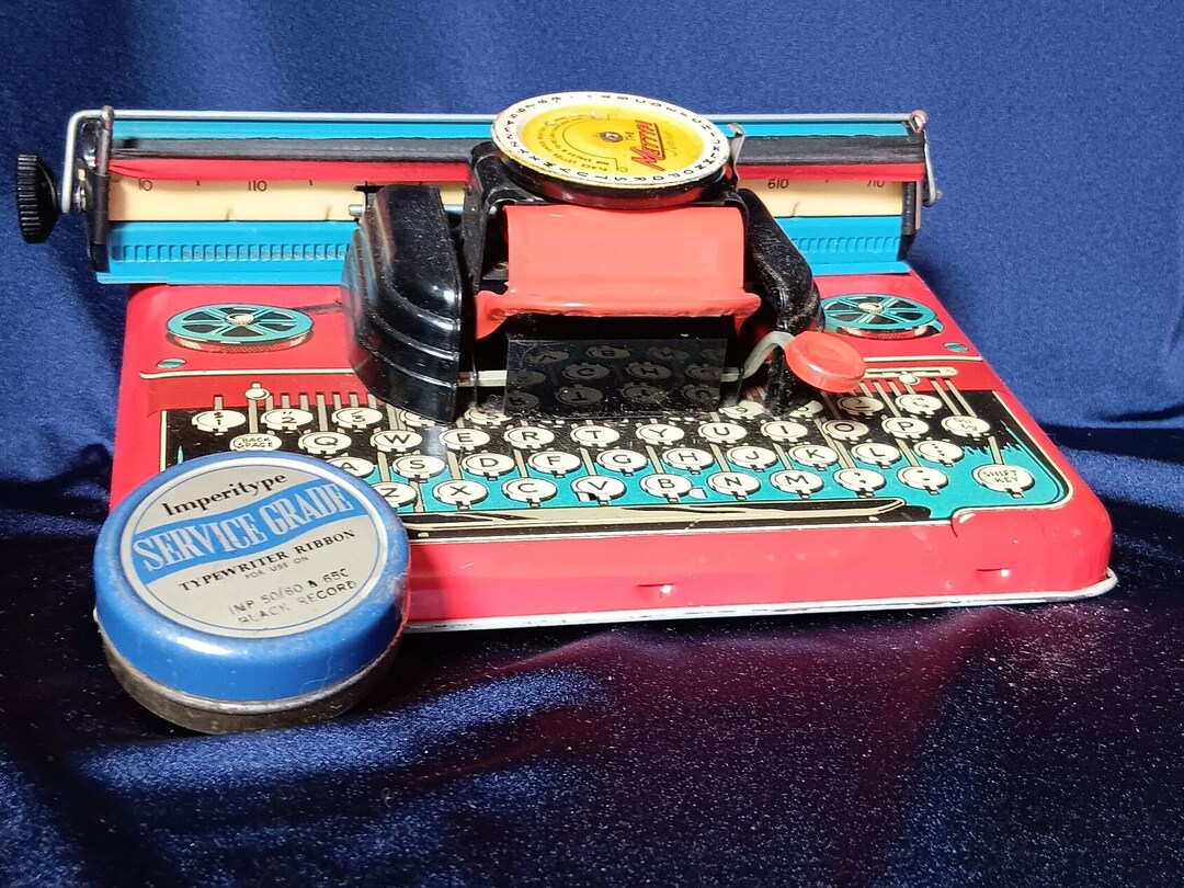 Vintage Typewriter, Toy Typewriter, Mettype, Mettoy, Tinplate ...