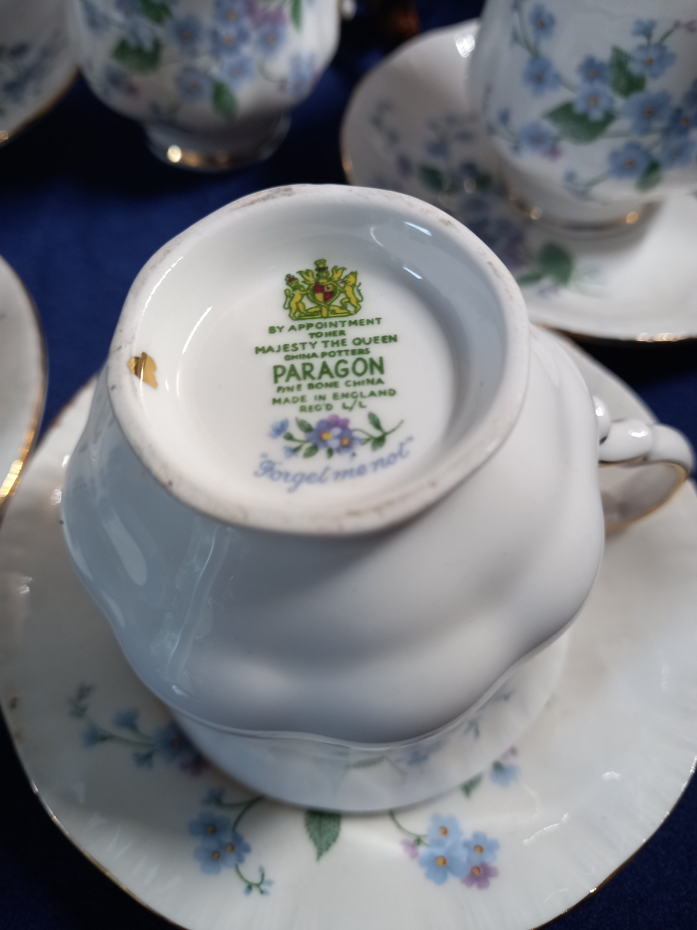 Vintage Coffee Set, Paragon Coffee Set, Demitasse Cups, Forget Me Not ...